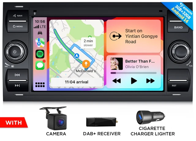DAB+ EONON FDX7 Android 14 Autoradio Ford Transit Fiesta mit Navi ...
