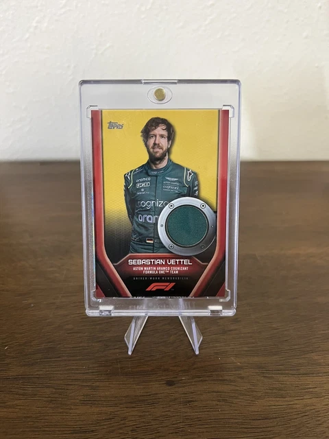 CARTA PATCH RELIQUIA oro 2022 Topps Formula Uno F1 Sebastian Vettel ...