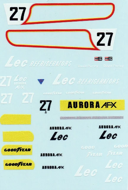 DECAL 1/43 SHADOW DN9B F.1 DFV #27 Aurora AFX 1979 David Purley 2 ...