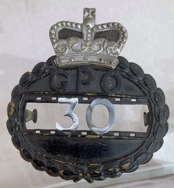 VINTAGE GPO 30 Issue Postman's Cap Badge Queens Crown Original Used £38 ...