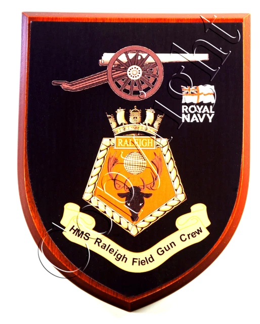 ROYAL NAVY HMS Raleigh Field Gun Crew Full Face Mess Plaque £21.99 ...