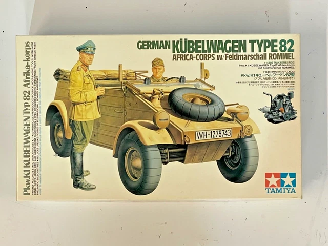 TAMIYA 1:16 KUBELWAGEN Type 82 Africa-Corps w/Rommel Model kit 36202 ...