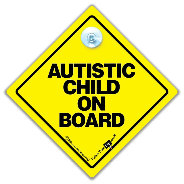 AUTISTIC CHILD ON Board Car Sign Baby On Board Sign With Suction Cup ...