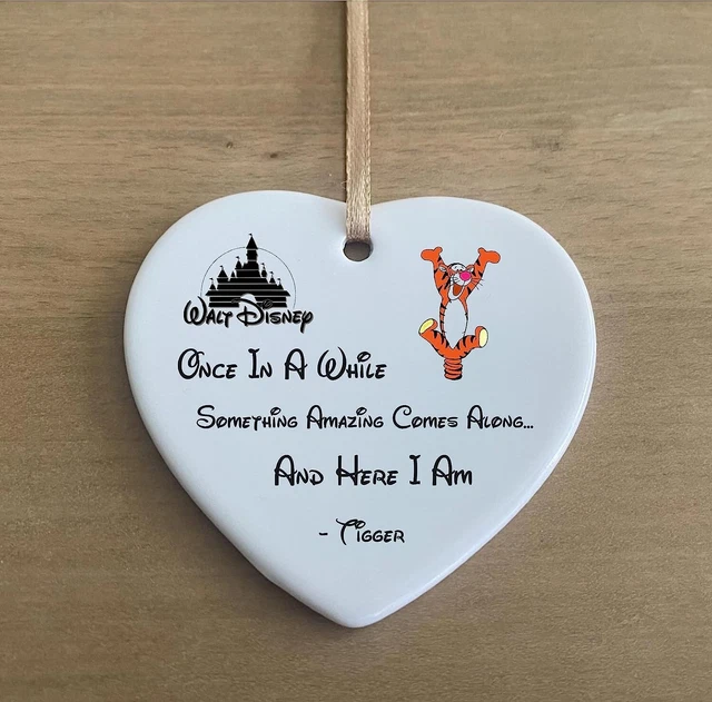 TIGGER WINNIE THE Pooh Walt Disney Quote Ceramic Heart Shape Plaque ...