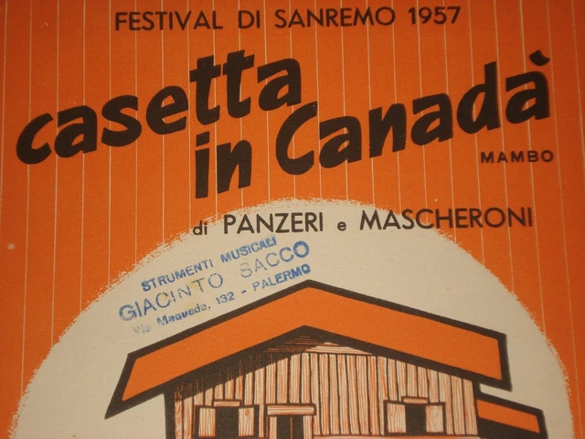 SPARTITO MUSICALE ANTICO casetta in canada canadà festival di sanremo ...