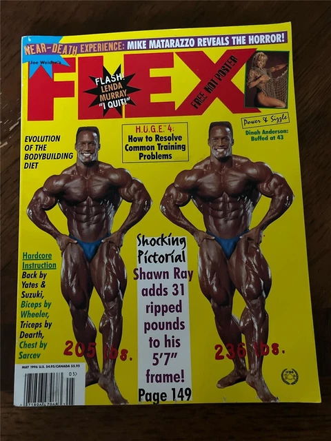 FLEX BODYBUILDING MUSCLE magazine SHAWN RAY & DINAH ANDERSON 5-96 £11. ...