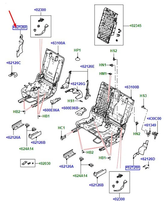 LR DEFENDER L663 Rear Right Outer Seat Rail Cover LR131278 Genuine $60. ...