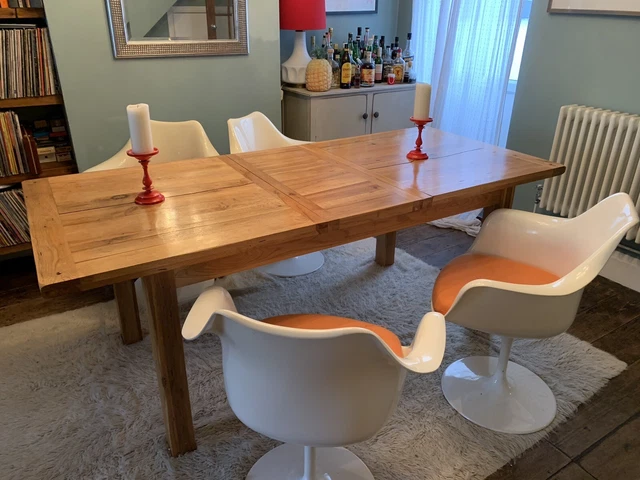 Solid Oak Rectangular Extendable Dining Table Comfortably Seats 6 8 £ 7001