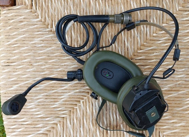 VINTAGE MILITARY TACTICAL army radio headset Clansman Larkspur Racal £9 ...