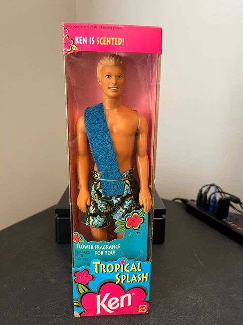 BARBIE TROPICAL SPLASH Ken Doll Mattel 1994 #12447 bouteille de parfum lâche intérieur EUR 11,12 ...