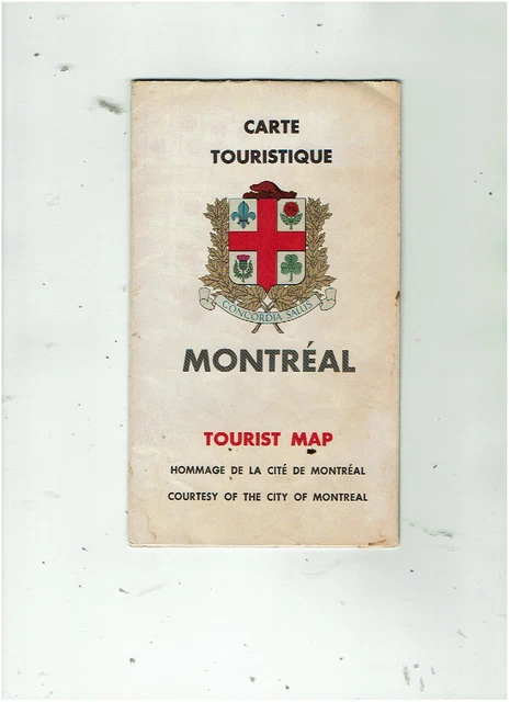 CARTE TOURISTIQUE MONTREAL Tourist Map, Québec, 1960's era, Ville ...