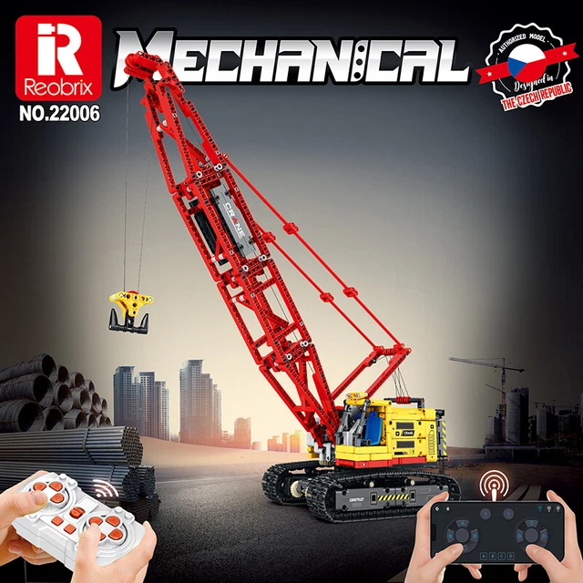 REOBRIX 22006 RAUPENKRAN Technik RC/App Lego komp. Bausteine 1322 Teile ...
