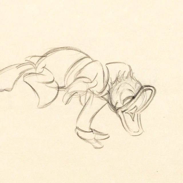 VINTAGE DONALD DUCK Animation Drawing + Certificate - W. Disney Studio ...