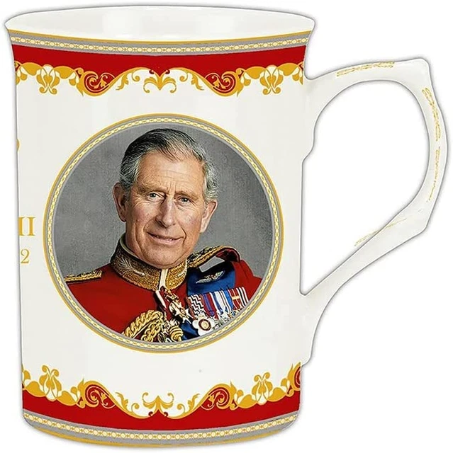 LESSER & PAVEY King Charles III Coronation Mug Boxed, Gold,Red,White ...