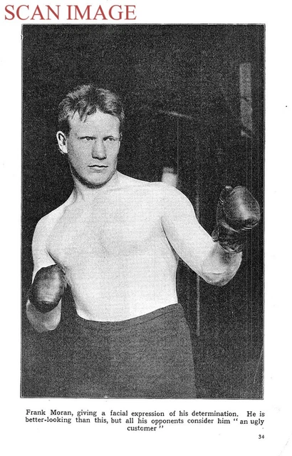 BOXE - FRANK MORAN acteur américain poids lourd et film 1916 impression ...