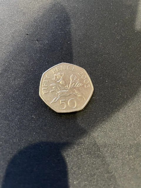 GUERNSEY 50P COIN. Bailiwick Of Guernsey Freesia Flowers Design dated ...