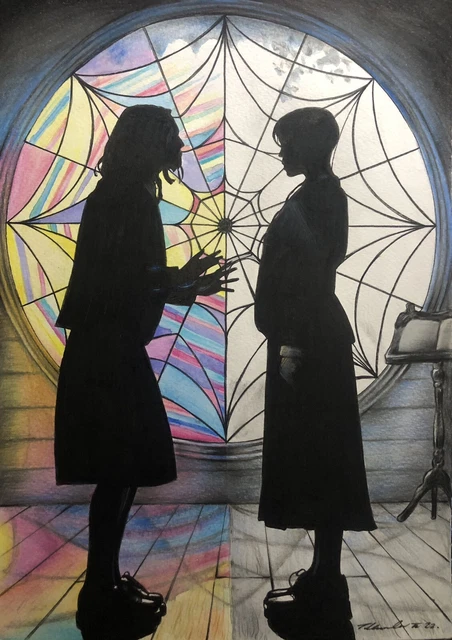 WEDNESDAY ADDAMS & Enid Disegno/dipinto originale. Fan-ART A4 EUR 137 ...