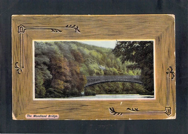 E0766 UK WOODLAND Bridge Built same Year Battle of Waterloo PU vintage ...