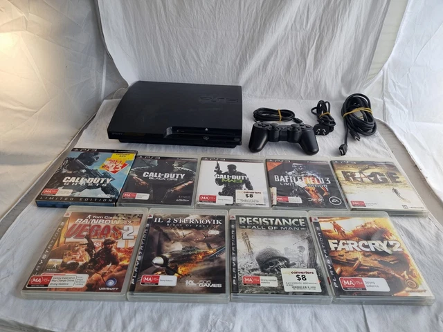BIG SONY PLAYSTATION 3 PS3 Slim Console 160GB Bundle W Controllers ...