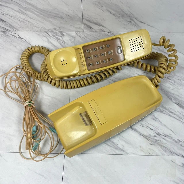 VINTAGE 1970S YELLOW ITT Bell System Trimline Push Button Telephone NOT ...
