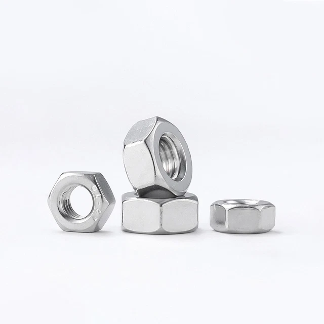 A2 STAINLESS STEEL Left Hand Thread Hexagon Full Nuts Reverse Nut M4 M5 ...