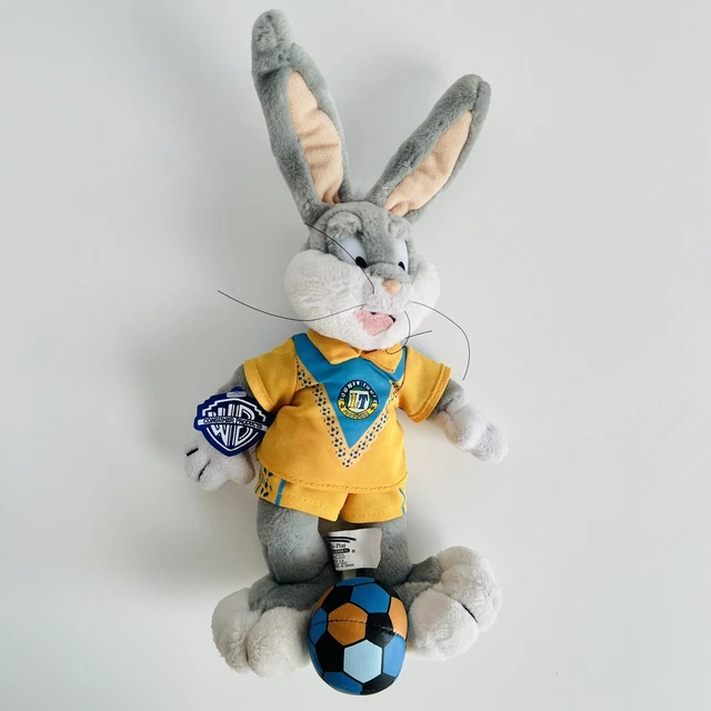 VINTAGE WARNER BROS Bugs Bunny Football Looney Tunes Plush Soft Teddy ...