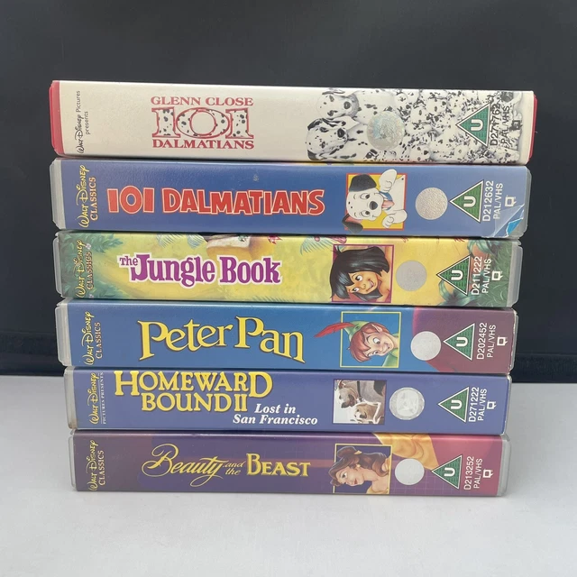 DISNEY CLASSICS KIDS VHS Bundle 101 dalmatians Peter Pan Jungle Book ...