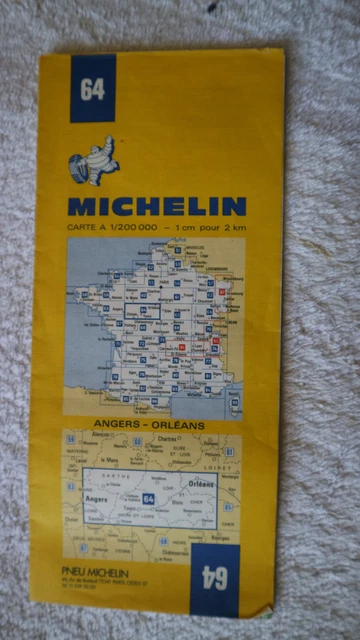 VINTAGE FRANCE: Michelin map 64 Angers - Orleans scale 1:200,000 £3.50 ...