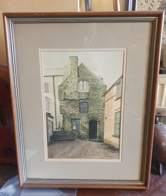 PREMIER PRIX AQUARELLE originale tudor maison marchande Tenby signée ...