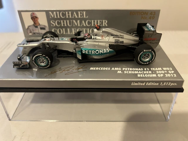 MINICHAMPS 1/43 MERCEDES AMG W03 Michael Schumacher Belgian GP 300th GP ...