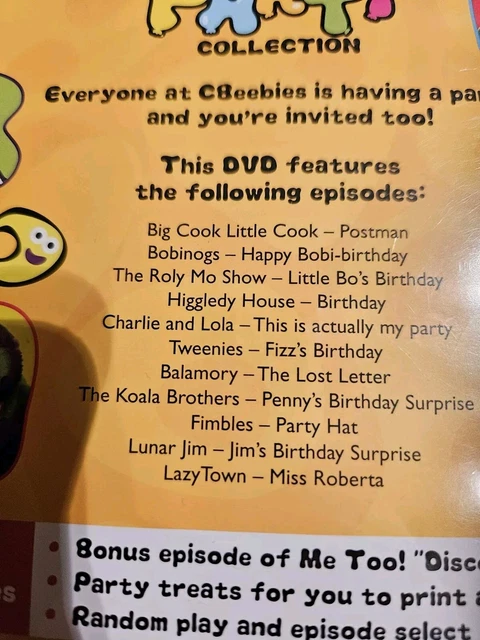 CBEEBIES THE ULTIMATE Party Collection Dvd Kids Tweenies Fimbles ...