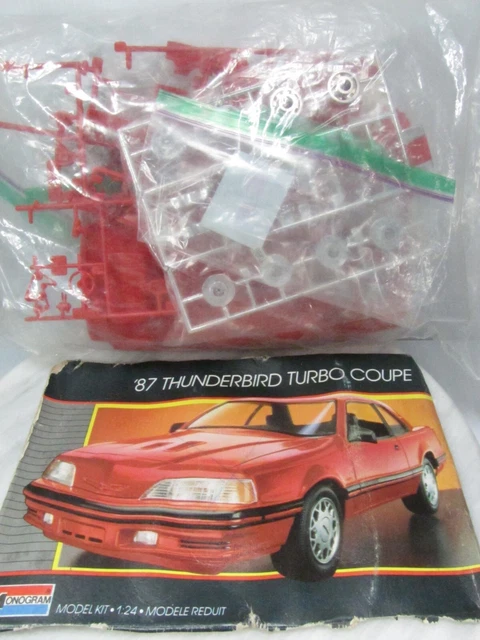 1987 FORD THUNDERBIRD TURBO COUPE Model Kit 1986 Monogram 2735 No Box ...