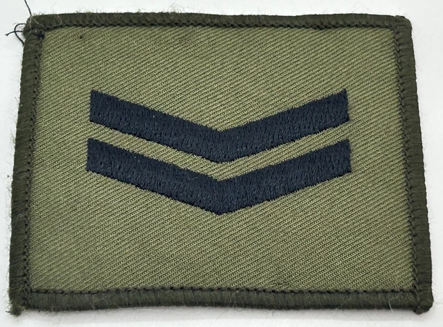 BRITISH MILITARY ISSUE Olive Green Small Square Corporal Rank Patch ...