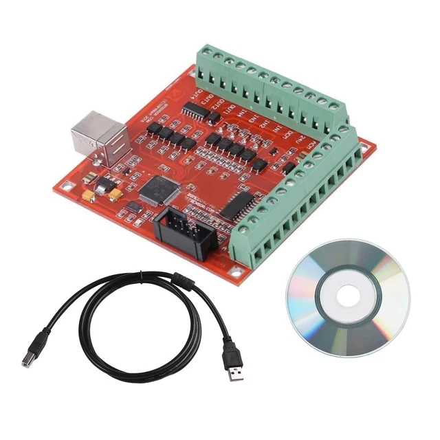 USB CNC CONTROLLER Card 1 Set 100KHz Breakout Board 4 Axis Interface ...