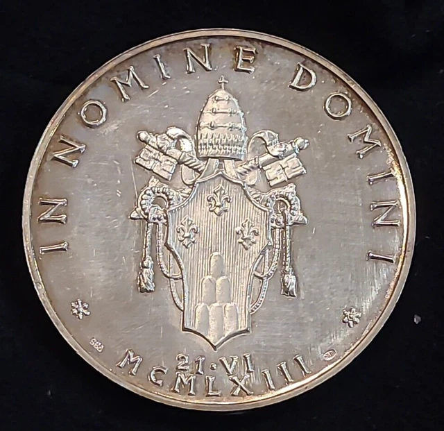VATICANO,MEDAGLIA ARGENTO,PAPA PAOLO VI°,Anno I° 1963 IN NOMINE DOMINI ...