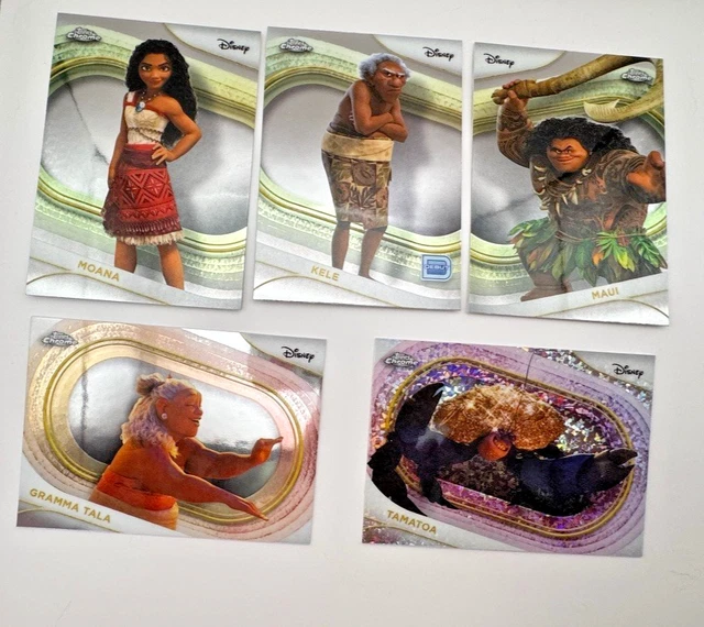 2025 CHROME DISNEY Card Lot Moana, Kele, Maui, Gramma Tala, Tamatoa ...