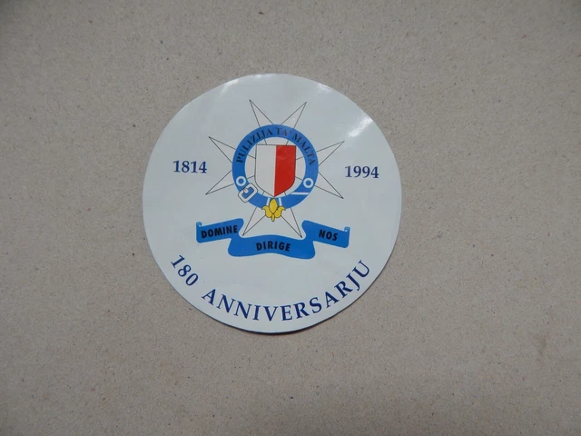 OBSOLETE MALTA POLICE 180th Anniversary Sticker Badge HF £11.12 ...