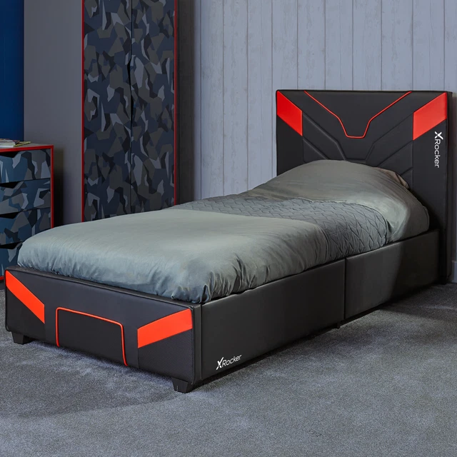 X ROCKER CERBERUS MKII Ottoman Bed Frame Storage PU Leather 3ft 4ft ...