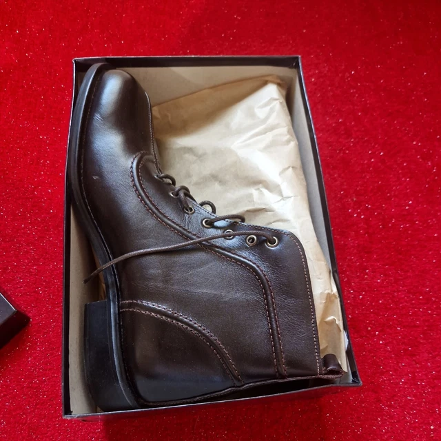 MENS LEATHER BOOTS Brogue Smart Formal Combat Lace New Army Ankle Boots ...