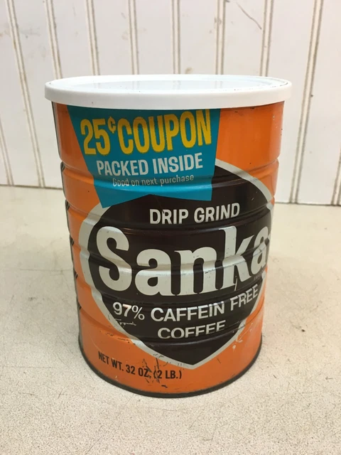 VINTAGE SANKA 2 pound Coffee Tin Can - Empty - With Lid 1lb size $21.24 ...