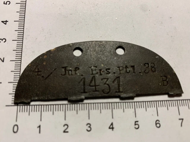 ORIGINAL WW2 GERMAN Army Dog Tag - Marked - 4./ Jnf. Ers. Btl. 38 £21. ...