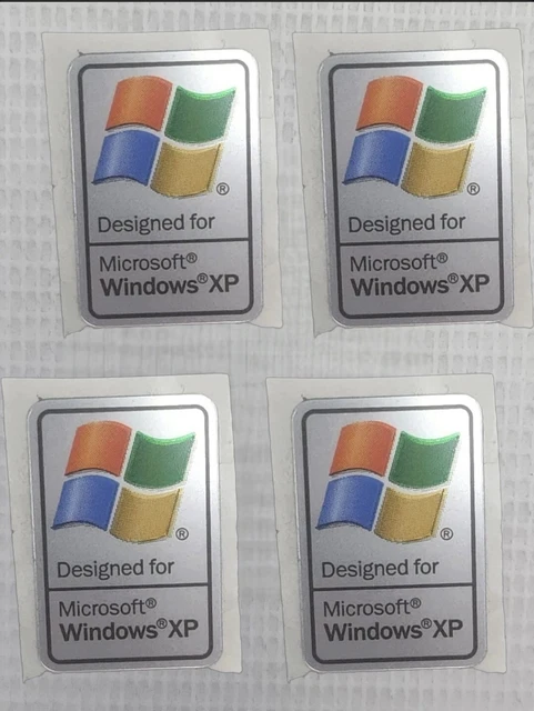 LOT OF 4 original unused new computer Sticker Microsoft Windows XP ...