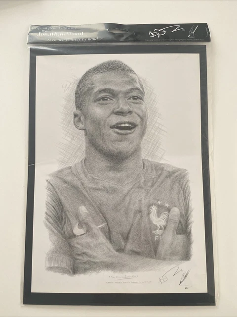 KYLIAN MBAPPE PENCIL Drawing Jonathan Wood French Footballer £4.97 ...