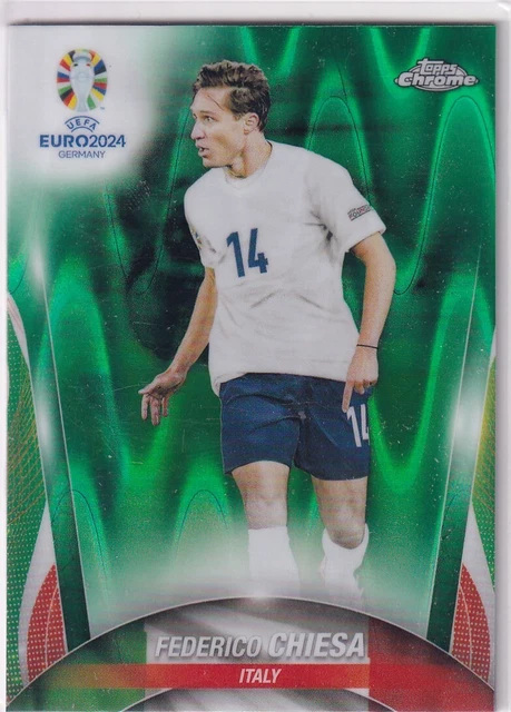 TOPPS 2024 CHROME Euro 2024 CL No. 122 Federico Chiesa Green Wave ...