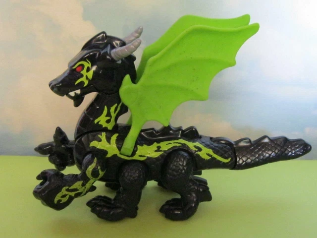 FISHER PRICE IMAGINEXT Black Ninja Samurai Dragon-Green Wing-Kid ...