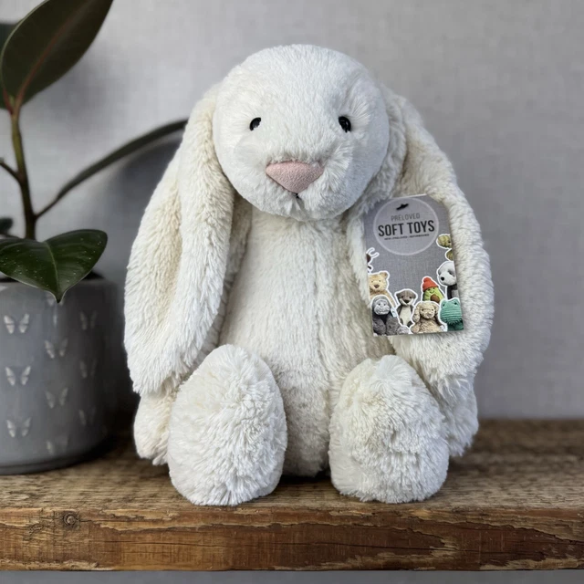 JELLYCAT LARGE BASHFUL Cream Bunny Soft Toy - Large Bunny New Condition ...