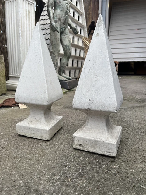 STONE GATE PIER caps pyramid spike finial tetrahedron shape ornament ...