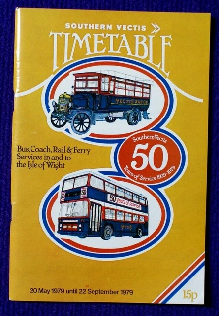 SOUTHERN VECTIS ISLE Of Wight Bus Coach Rail Ferry Timetable Map 50 ...