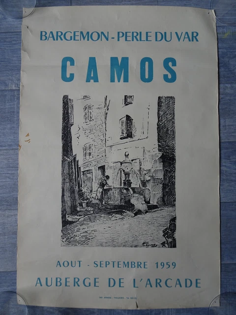 RARE AFFICHE - HONORE CAMOS (1906-1991) - Bargemon - 1959 EUR 49,90 ...