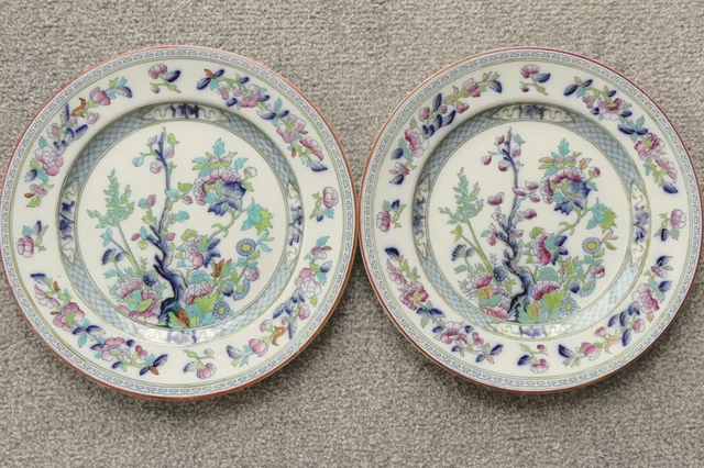 2 X INDIAN Tree 10" Dinner Plates - Opaque China by S Hancock and Sons ...